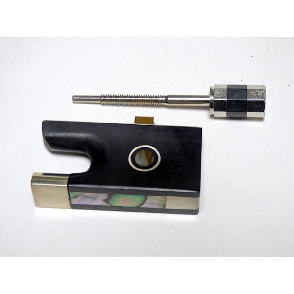 Violin Bow Frog Ebony 3/4-4/4 バイオリン弓用フロッグ(毛箱)バイオリン弓(3/4-4/4)用フロッグViolin Double Eye Abalone Shell装飾材は天然素材ですので、個体により模様・色合い...