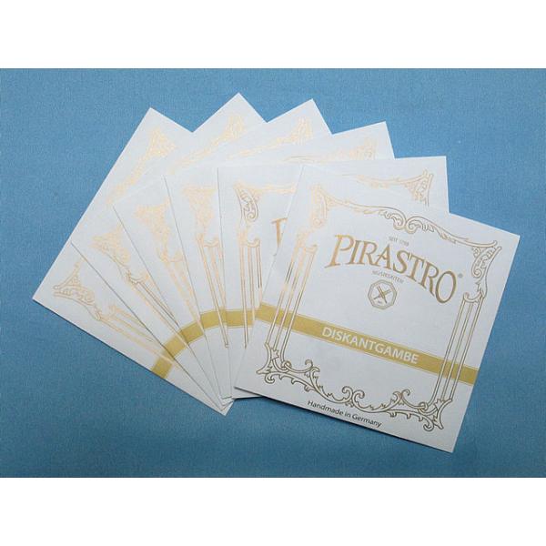 ディスカントガンバ弦 6本set (トレブル ヴィオラ ダ ガンバ) PIRASTRO DISKANT GAMBE(Treble Viola da Gambe)set定価 32200円(税別)セット内容D1：プレーンガット：10 1/2PM...