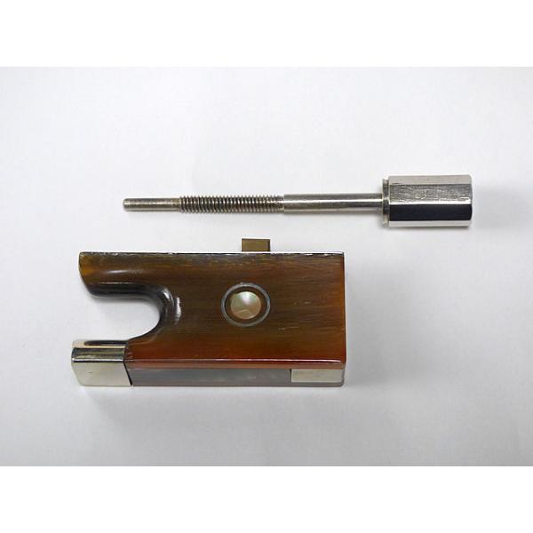 Horn (水牛角）05Horn Violin Bow Frog水牛角 Frog 4/4ＨｏｒｎSolid Copper Plain ScrewAbalone SlideFull Mount Copper Metal商品により個体差がります...