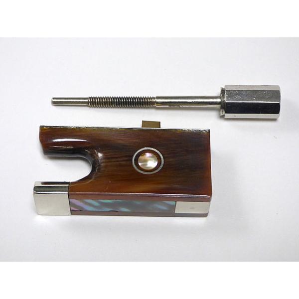 Horn (水牛角）05Horn Violin Bow Frog水牛角 Frog 4/4ＨｏｒｎSolid Copper Plain ScrewAbalone SlideFull Mount Copper Metal商品により個体差がります...