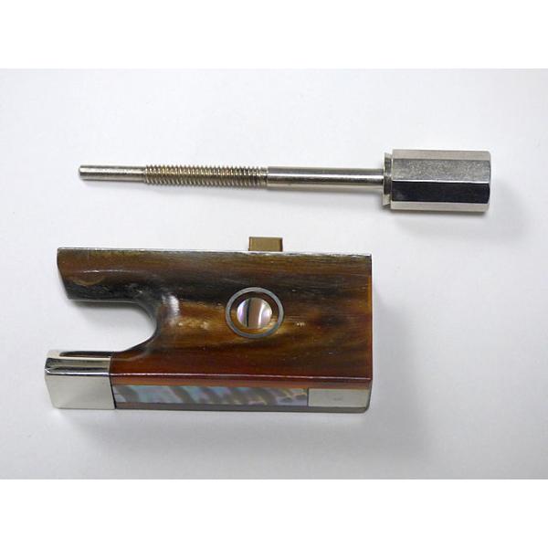 Horn (水牛角）05Horn Violin Bow Frog水牛角 Frog 4/4ＨｏｒｎSolid Copper Plain ScrewAbalone SlideFull Mount Copper Metal商品により個体差がります...