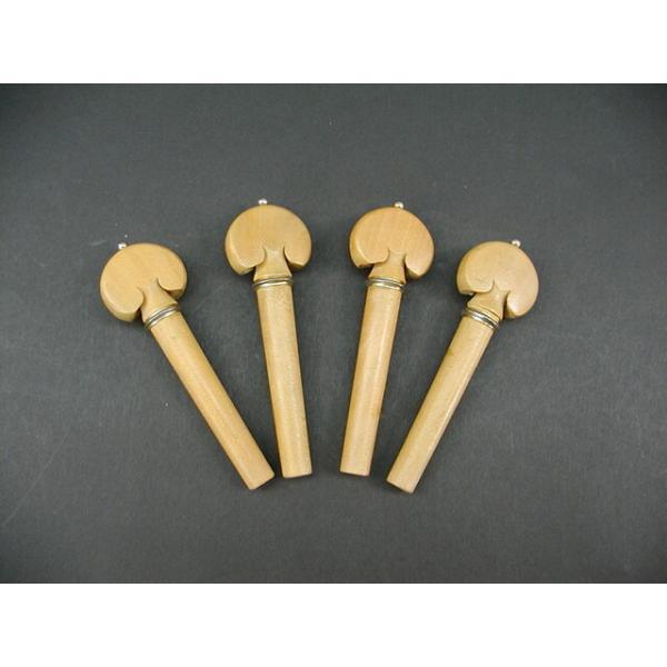 Light Color/Heart/Gold Pin &amp; Collar Violin Peg set Boxwood バイオリン ペグセット ボックスウッド ライトカラー ハート型 ゴールド