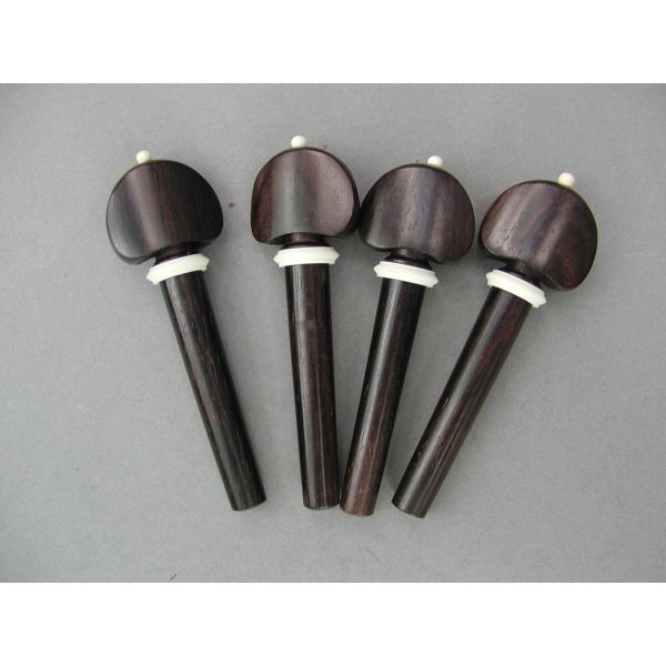 ヒル型/ホワイト ローズウッド材 バイオリン ペグ Violin Rosewood Peg set Hill/White ring &amp; pin