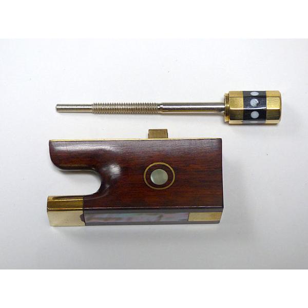 Snakewood Violin Bow Frog 4/4訳あり理由金メッキの仕上げに不具合が見受けられる。＊画像にてご確認ください。