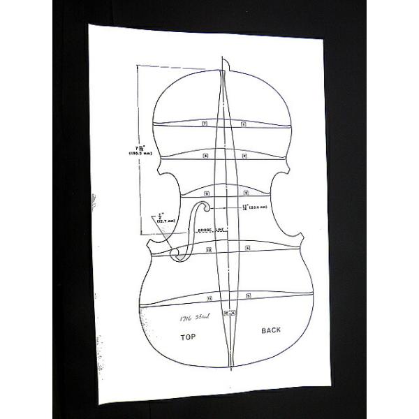 Violin Plans: Strad 1716 Outline and Archings.
