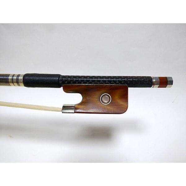 精選 水牛角フロッグ カーボン ビオラ(ヴィオラ)弓　High Grade Carbon Horn/Silver frog Viola Bow本品 #1 の重さ：約68.4g