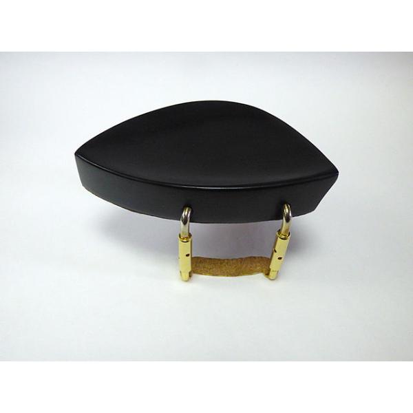 Violin Chinrest Ebony Kreisler/Regular gold Bracket バイオリンあご当インド産最高級エボニー材使用。