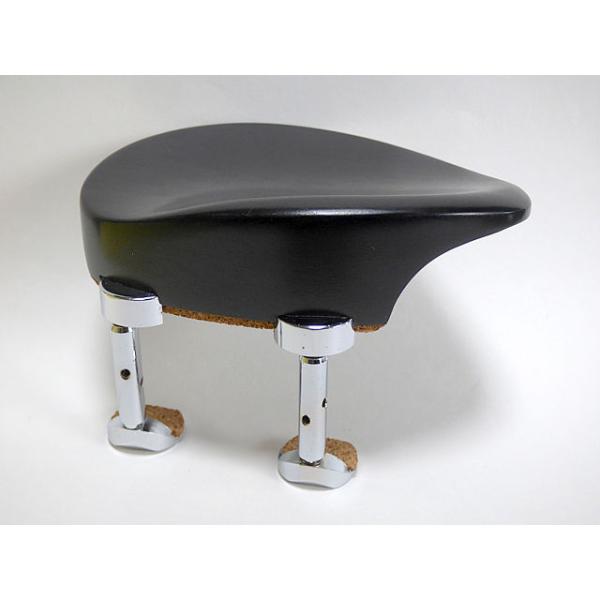 Beran/Hill Chrome Bracket Violin Chinrest Ebony バイオリンあご当 エボニーお皿部分のサイズ・左右幅：約93mm・奥行：約62mm・高さ(厚さ)：約25ｍｍ (コルク含む)