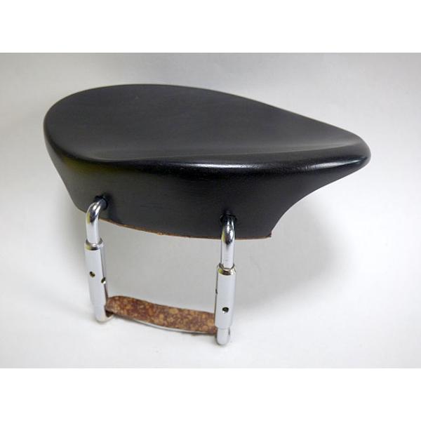 Beran/Regular chrome Bracket Violin Chinrest Ebony バイオリン用あごあてインド産最高級エボニー材使用。お皿部分のサイズ・左右幅：約100mm・奥行：約62mm・高さ(厚さ)：約25ｍｍ (コ...