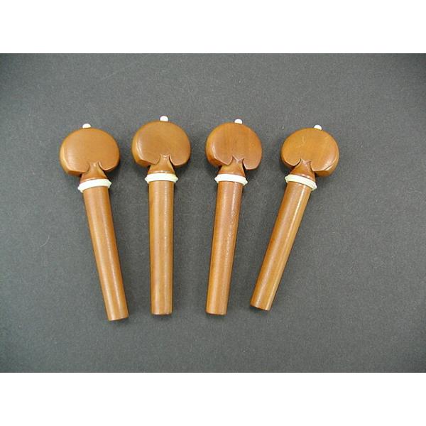 Heart/Bone Pin &amp; Ring Viola Peg set Boxwood  ビオラ ペグセット ボックスウッド ハート型 ホワイト装飾