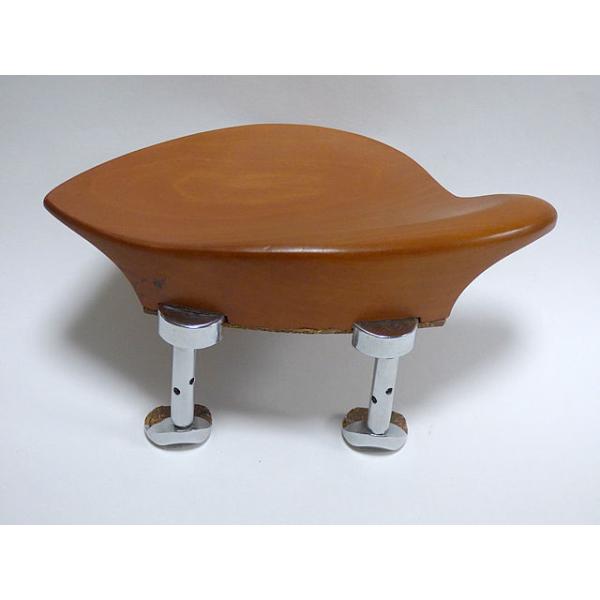 寸法左右幅：約119mm奥行　：約63mm厚さ　：約23mm(コルク含む)Violin Chinrest Boxwood Morawetz Hill Chrome Bracket Made in Indiaインド産最高級 ボックスウッド材使...