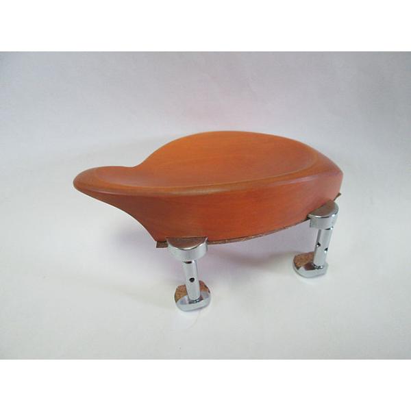 Left-Hand Violin Chinrest Boxwood  Stuber/Hill Chrome Bracket左利き(左きき)用 バイオリンボックスウッド スチューバー型 あご当て ヒル脚本品を通常の「右利きバイオリン」に取り付...