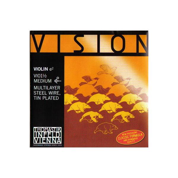 トマスティック社製のバイオリン用 1E線THOMASTIK-INFELD VISION Violin E:VI01仕様Multilayer steel wire、Tin plated (マルチレイヤースチールワイヤー/錫メッキ)＊1/4サイ...