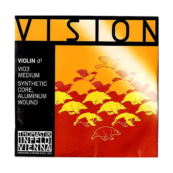 トマスティック社製のバイオリン用 3D線 アルミ巻仕様THOMASTIK-INFELD VISION Violin D:VI03(4/4サイズのみ)仕様Synthetic core、Aluminum wound(シンセティックコア/アルミ巻...