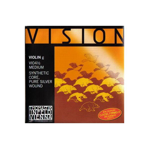 トマスティック社製のバイオリン用 4G線THOMASTIK-INFELD VISION Violin G:VI04仕様Synthetic core, Pure Silver wound(シンセティックコア シルバー巻)郵送(定型普通郵便)の...