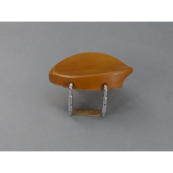 Violin Chinrest Boxwood English Regular Chrome Bracket Made in Indiaインド産最高級 ボックスウッド材使用。