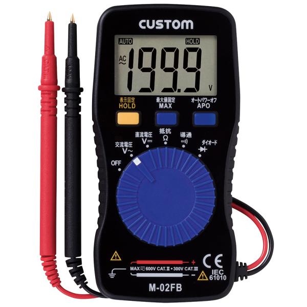 薄型の手帳サイズのデジタルマルチメータ●携帯に便利な手帳型ケース付きです。●測定機能は、直流電圧、交流電圧、抵抗、ダイオードチェック、導通チェック、コンデンサチェック、等の各機能を有しています。●電池の消耗を防ぐオートパワーオフ機能を搭載し...