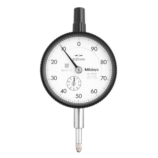 外枠の外径φ57 mm、目量0.01 mmの標準形ダイヤルゲージです。外枠クランプ、リフティング用レバー（オプション）は左右どちらにも取り付け可能です。また、取り付け、取外しは工具不要で簡単に行えます。外枠とオオイ板の機密性を確保し、Oリン...