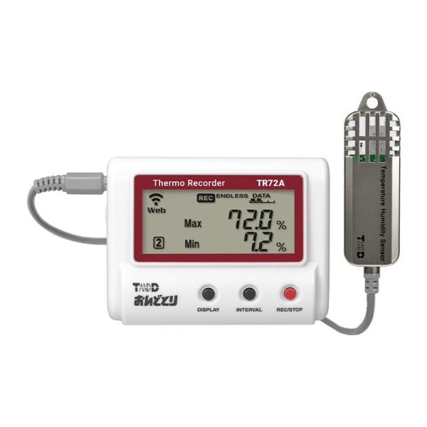 仕様測定対象：温度、湿度測定範囲：-25〜70°C：0〜99％RH：（-20°C〜70°C）主な精度：±0.3℃ ±2.5％RH at15〜35℃,30〜80％RH表示：測定値、電池寿命警告、その他データ記録容量：30,000x2ch記録間...