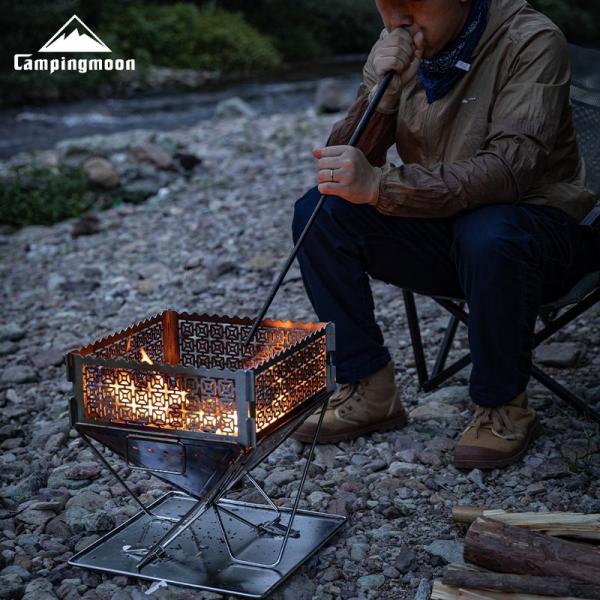 ブランド：CAMPINGMOON / キャンピングムーン型番：BKMK-43カラー：ブラック 黒付属品：帆布製収納ケース概要：2分割できるジュラルミン製のファイヤーブラスター分割タイプでコンパクト、携帯に便利焚き火やバーベキューで火を起こす...