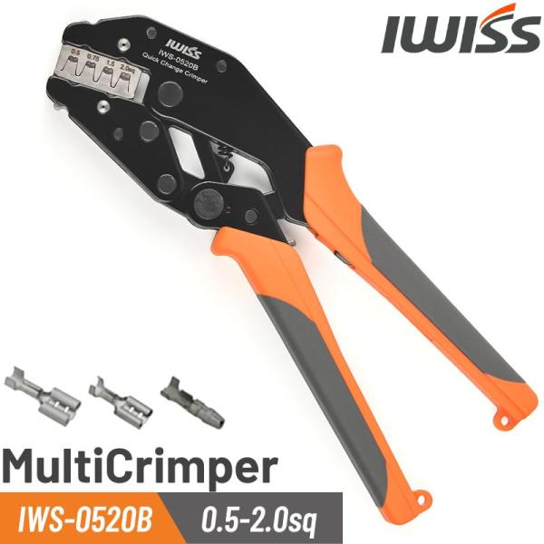 ブランド：アイウィス　IWISS全長：230mm重量：600g圧着能力：AWG24-14 (0.5-2.0mm^2)用途： エーモン社丸型ギボシ端子、平型ギボシ端子#250・#187、ダイナミックコネクタD-3000シリーズD-3コンタクト...