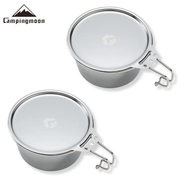 型番 S360-SG-2Pブランド CAMPINGMOON キャンピングムーン内容  シェラカップ2点、シェラカップふた2点（※シェラカップケースは付属しておりませんのでご注意ください。）サイズ 約φ122×170×58(高さ)mm / 点...