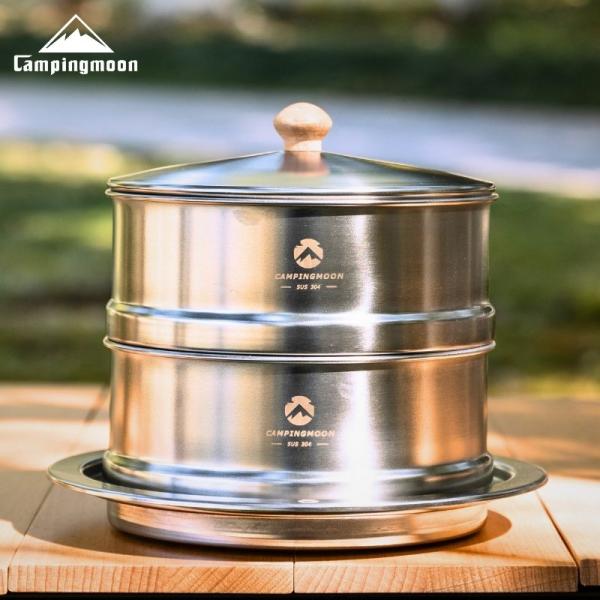 ブランド キャンピングムーン CAMPINGMOON型番 S-363-2P概要 クッカー用二層蒸し器 S-363-SG内径15cm-19.5cmのクッカー対応アウトドア用多機能蒸し器です。フィールドクッカーやお鍋にプレートをセットし、その上...