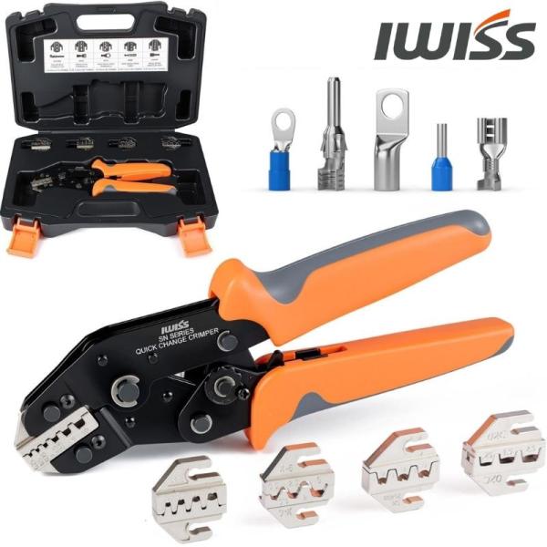 ブランド IWISS アイウィス型番 SN-QC-WC概要 ダイスのクイック脱着式のマルチ圧着工具セットになります。僅か400gの片手操作可能なSNQCシリーズの圧着ペンチと、計5種の圧着ダイスが装備：1. ソーラーコネクタMC4ピンコンタ...