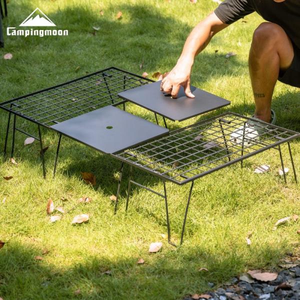 ブランド CAMPING MOON（キャンピングムーン）型番 T-2359BK-2P内容 ハーフ天板 2枚セット（天板や収納ケースは付属しません。）サイズ 約285×342×9（高さ）mm板厚：約1.6mm重量 約430g（1枚）材質 材質...
