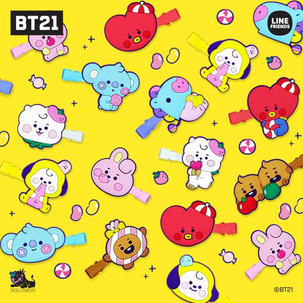 ●商品名：BT21 前髪クリップ Ver.3 JELLY CANDY ●キャラクター：KOYA RJ SHOOKY MANG CHIMMY TATA COOKY●素材：金属,ゴム●サイズ：約30x20(mm)●製造国：中国※※本製品はLIN...