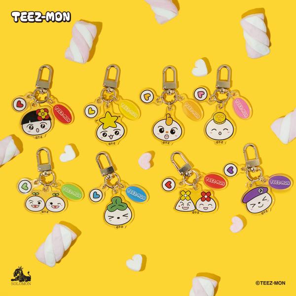 ●商品名：TEEZ-MON トレーディングアクリルキーリング●キャラクター：HANAMON WINKLEMON ZZANGMON MONNY YONGGAMON IKEMON TUTUMON JJONGMON●サイズ：約 W41×Ｈ37(m...