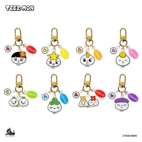 ●商品名：TEEZ-MON トレーディングアクリルキーリング SET●キャラクター：HANAMON WINKLEMON ZZANGMON MONNY YONGGAMON IKEMON TUTUMON JJONGMON●サイズ：約 W41×Ｈ...