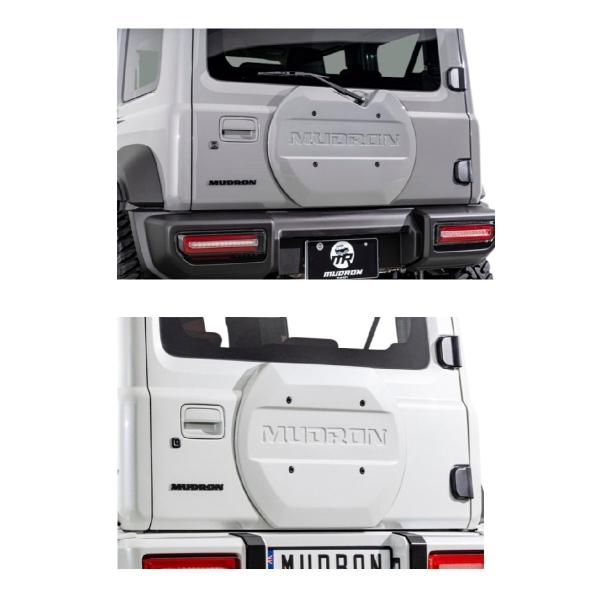5　スペアタイアレスゲートカバー (材質：FRP)※ワイパー付仕様、ワイパーレス仕様から要選択【メーカー】AIMGAIN MUDRON SPORT ( エイムゲイン )【素材】新品 / FRP 黒ゲルコート ( 未塗装 )【対応車種】SUZ...