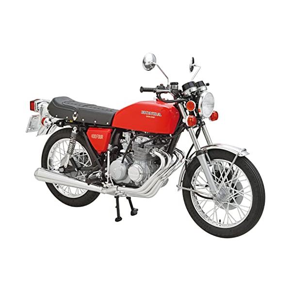 組み立て・成型色  3・組み立て塗装が必要なプラモデル。別途、接着剤や工具、塗料等が必要。・1/12スケール未塗装プラスチック組み立てキット・1974年に発売された排気量408ccのCB400FOURを再現・市販車初の4into1マフラーや...