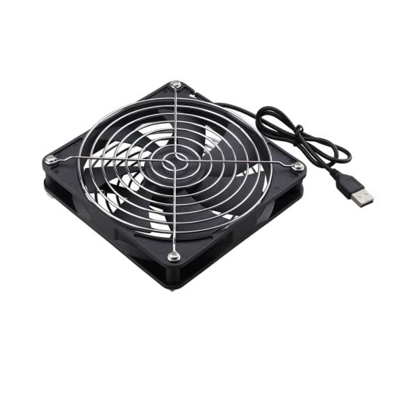 コンパクト・ブラック  ・タイプ :冷却ファン；電源：DC 5V、0.2A；外部材質：プラスチック・コネクタ：USB・サイズ：120×120×25mm・スピード：2000RPM；エアーフロー：65CFM；ノイズ：31 dBA・ケーブルの長さ...