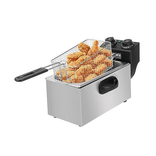 卓上フライヤー：火を使わずに電気の熱で油を加熱して串カツや揚げ物や天ぷら等を揚げる卓上フライヤー。本体が耐用性に優れているステンレスで製作されています。・タイマーセット機能：タイマーをセットできるのが本電気フライヤーの特徴。タイマーの可設定...
