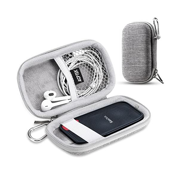 グレー/-/SSDG・パッケージ個数:1・シンプルでデザイン：このケースはSSD 250GB/500GB/1TB/2TB エクストリーム ポータブル SDカード用に特別に設計されています 。グレーのコットンリネン、黒とシンプルな外観、日常の...