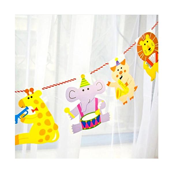 動物の色/-/gar004・パッケージ個数:1・可愛い動物デザインのガーランドセットです。・付属の飾り付け用の紐をガーランド上部に通してテープで留めるだけで簡単に作ることができます。・お子様の誕生日やお部屋の飾りなど、多目的にご使用できます...