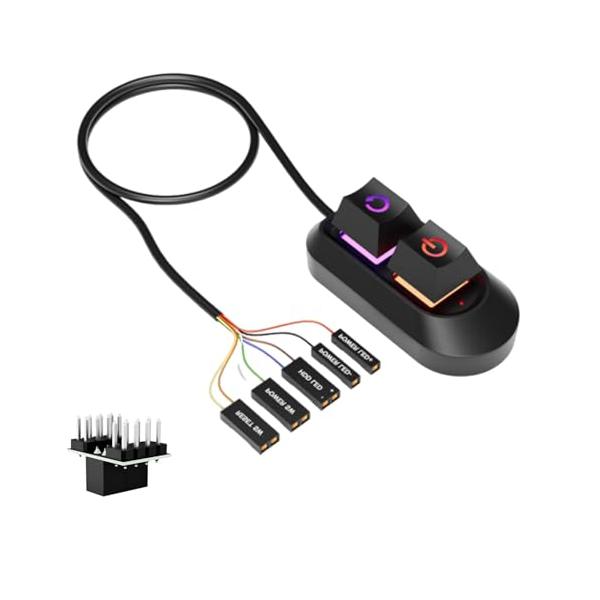 セット内容：電源スイッチ 1個セット。 サイズ：約2メートル。カラー：黒。・自由な切り替え：スイッチは2ボタン設計で、元のスイッチと同時に使用することができ、電源投入、再起動機能のワンタッチ操作を実現し、自由な設置位置をサポートし、電源制御...