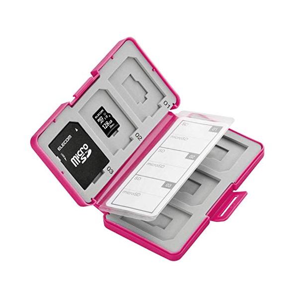 ピンク/-/CMC-SDCPP12PN・Color:ピンク・パッケージ個数:1・材質:ケース本体:ポリプロピレン、収納トレー:EVA・収納枚数:SDメモリーカード6枚、microSDメモリーカード6枚・付属品:インデックスカード1枚・カラー...