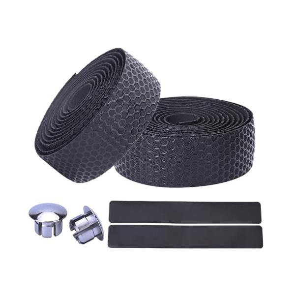 ハニカムブラック/m/-・Color:ハニカムブラック・商品仕様バーテープ×2、エンドテープ×2、エンドキャップ×2。・サイズ長さ2150mm×横30mm×厚さ3mm・高品質素材EVAバーテープ衝撃吸収素材でクッションを作り、ロードバイクバ...