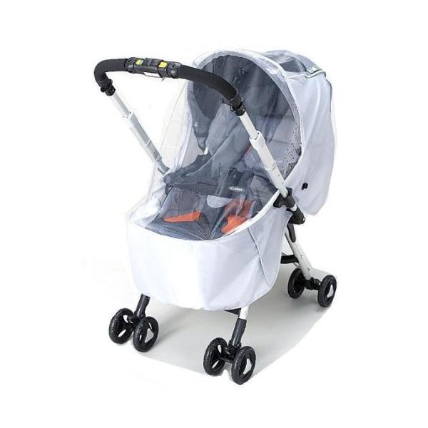コンビのベビーカー用レインカバー。メチャカルファースト、リッコ、ココットコンパクト用。・素材 ポリオレフィン、ポリエステル