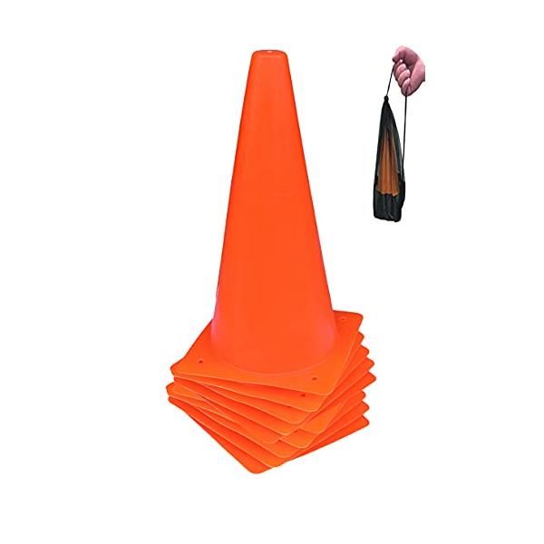 ・オレンジ  ・製品仕様：高さ約32cm、底面約18.5×18.5cm、ミニサイズで個人の練習にピッタリです。・使いやすい：オレンジ色 10本セット、とても使いやすマーカーコーンです。・耐久性抜群：カラーコーンは柔軟さに優れたプラスチック製...