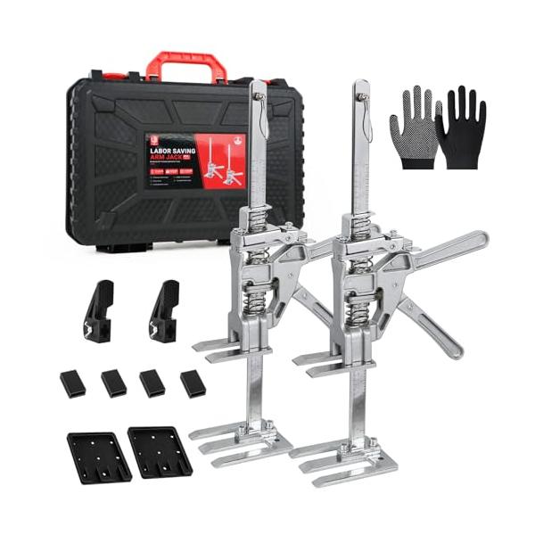 シルバー/-/-・金属構造: 労力節約アーム2024 15インチの高さに立ち、この堅牢なツールは高品質のステンレス鋼で作られており、ハンドルは軽量で丈夫なアルミニウム合金で構成されています。ハンドリフティングジャックツールは最大440ポンド...