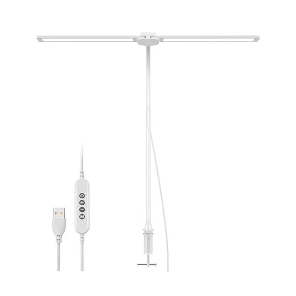 ミニマリストホワイト/-/QM033・Color:ホワイト・パッケージ個数:1・高輝度双頭デザインダブル光源、従来の照明器具よりも照射面積が広く、０°~180°角度調整可能、光源幅約25cm、ダブルヘッド部分を全開すると、50cm幅広い照明...