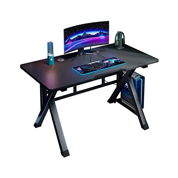 ゲーミングデスクブラック/幅80cm/DJZ-1・Size:幅80cm・広々とした作業スペース：このデスクは、80×60×75cmのサイズで、作業スペースが広いため、学生や仕事をする方に最適です。カーボンファイバーパネルを使用しており、厚さ...