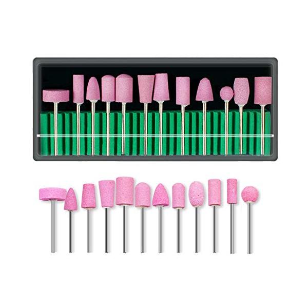 DIY工具・ピンク  ・ネイル専用 軸付き砥石セットです。・磨きマシンに合わせて使用して、ネイルの除去や爪の修理などに使います。ネイルサロンやパーソナルマニキュ ア、家庭でのDIYネイルアートに適しています。金属表面のさび落としや精密研削用...