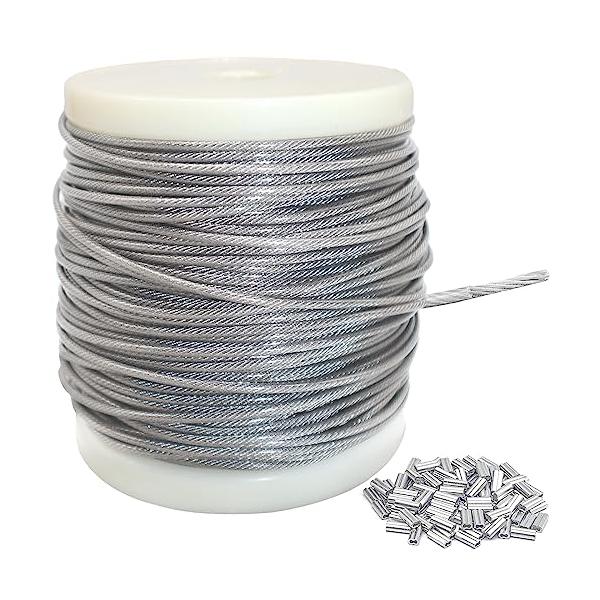 -/-/直径2mmｘ長さ100m）・Model:直径2mmｘ長さ100m）・パッケージ個数:1・高品質素材ワイヤー ステンレス製でビニール被覆。7x7構造で耐摩耗性、防錆性、耐食性、柔軟性、耐摩耗性、引張強度に優れる。ワイヤーロープ 7x7...