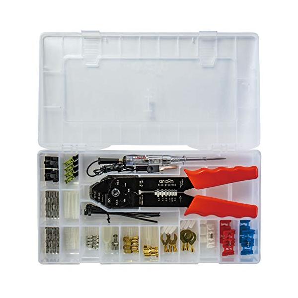 単品・端子類/電工ペンチ/検電テスターのセットケース底面R形状  3363・・PatternName:ターミナル&amp;ツールセット/検電テスター付・配線作業に必要なアイテムがそろった充実のセット。・確実な圧着ができ、コード切断・被覆剥き...