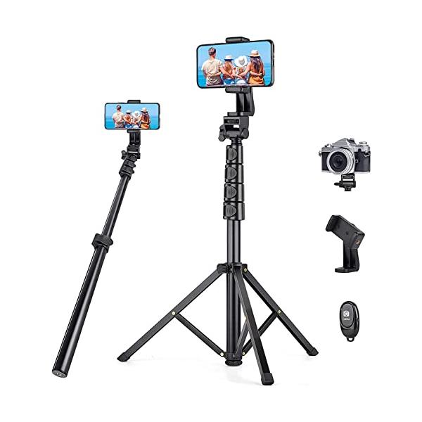 172cm・ブラック  ・・Style:172cm・2 IN 1自撮り棒 &amp;三脚　三脚と自撮り棒を一体化しているスマートフォン用三脚は、軽くてコンパクトに折りたため、アップグレードされたアルミニウム合金素材と折りたたみ可能な脚のデザ...